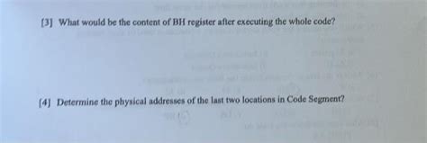 Solved Given The Following 8086 Assembly And Machine Code