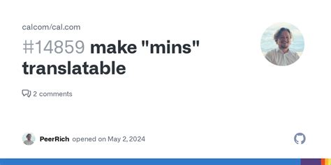 Make Mins Translatable · Issue 14859 · Calcom · Github