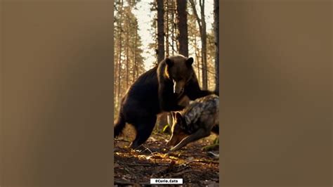 곰과 늑대의 치열한 먹이 싸움 Youtube
