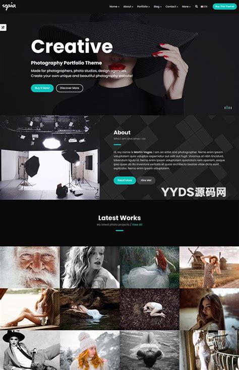 摄影作品展示网站html5模板 Yyds源码网