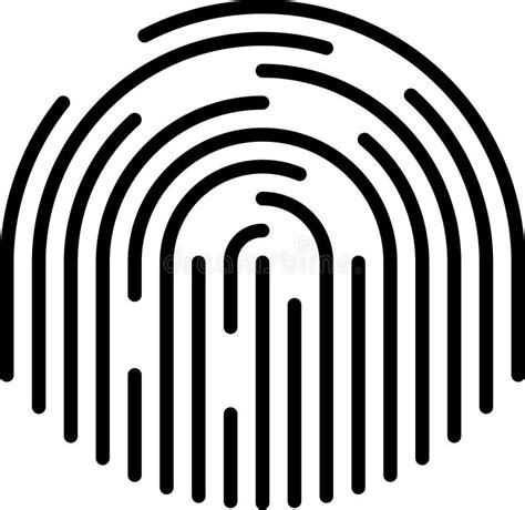 Biometric Identity Icon Fingerprint Identification Line Vector Symbol Stock Vector