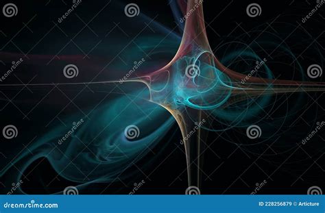 Levitating Dynamic Glowing Fluid D Essence Or Cellular Membrane With Unwinding Rings Of