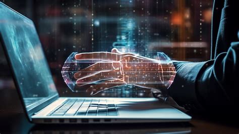 Cyber Surveillance With Data Hologram Concept Premium Ai Generated Image
