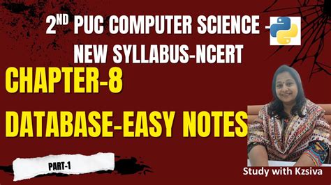 2nd Puc Computer Science Database Concepts Chapter 8 Part 1