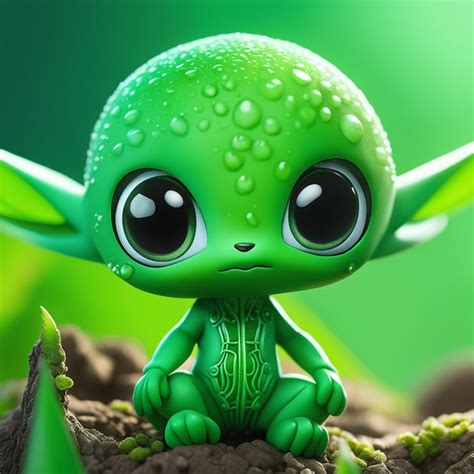 Premium Ai Image Cute Chibi Alien By Zdzisaw Beksiski Daniel Merriam Green