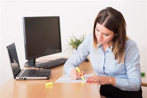 Cute Business Woman Working In The Office Stock Image Image Of