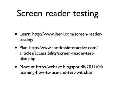 screen reader testing learn screen reader