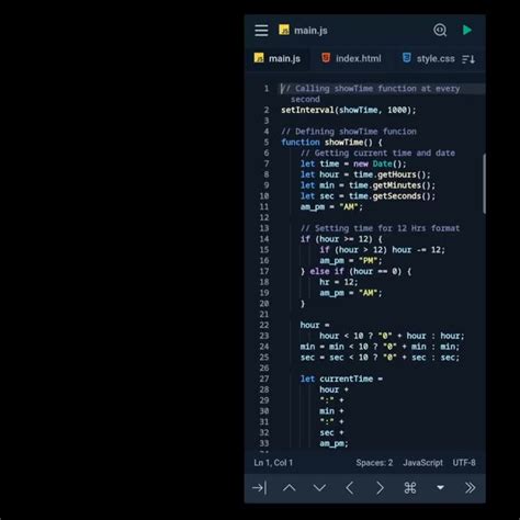 How To Do Digital Clock Coding With Html Css And Javascript Dua Khan Posted On The Topic