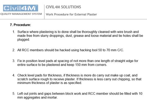 Work Procedure For External Plastering Civil4m
