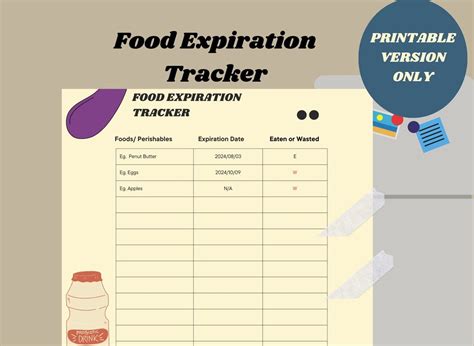Food Expiration Tracker Food And Beverage Expiry Date Tracker Simple