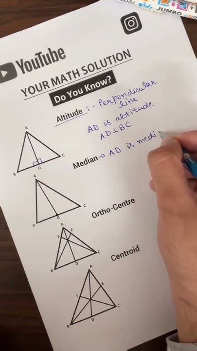 Triangle 📐 Altitude Median Ortho Center Centroid Of Triangles Properties Class 10th And 12