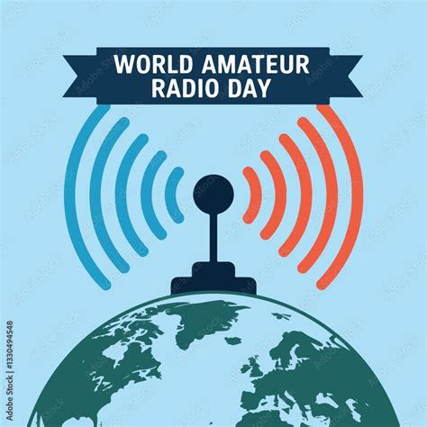 World Amateur Radio Day Vector Designs Vintage Radio Retro Mic Handheld Radio Antenna