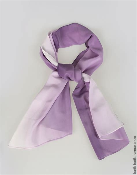 Шелковый шарф Фиолетовая нежность Батик натуральный шелк в интернет магазине на Ярмарке