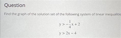 Solved Questionfind The Graph Of The Solution Set Of The