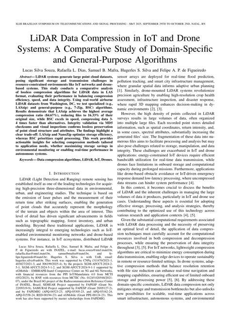 Pdf Lidar Data Compression In Iot And Drone Systems A Comparative