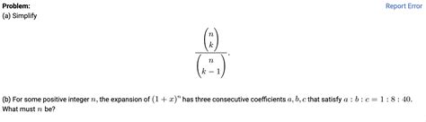 Solved Problem A Simplify Nk Nk B For Some Chegg Com