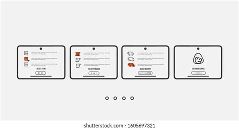 E Commerce Onboarding App Screens Line Stock Vector Royalty Free