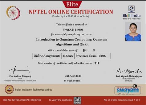 🌟 Happy To Share That I Have Successfully Completed My Nptel Certification On Introduction To