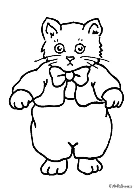 Раскраски котиков с одеждой распечатать 89 фото