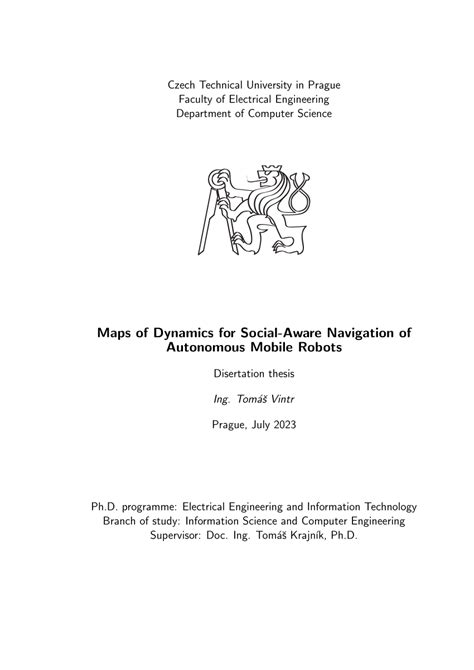 Pdf Maps Of Dynamics For Social Aware Navigation Of Autonomous Mobile
