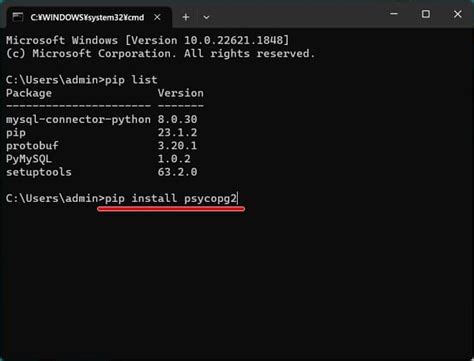 windowsでのpsycopgインストール方法 genspark