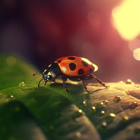 Premium Ai Image Close Up Ladybug
