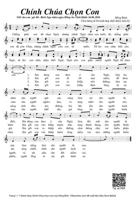 Sheet Nhạc Mãi Mãi Con Chọn Ngài Pdf Lời And Hợp âm Nhạc Nhẽo