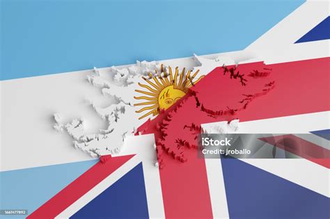 아르헨티나와 영국 국기의 색상으로 3 차원의 포클랜드 제도지도 3d 그림입니다 0명에 대한 스톡 사진 및 기타 이미지 0명 3차원 형태 Falklands War