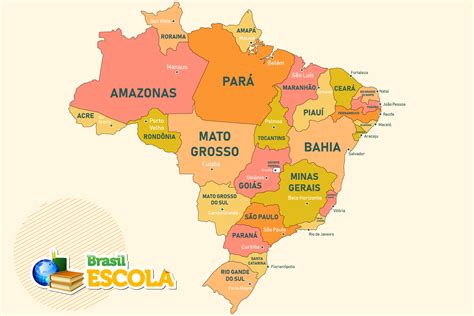Mapa Do Brasil Estados Capitais E Regiões Brasil Escola