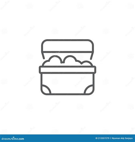 Opened Treasure Chest Outline Icon Linear Style Sign For Mobile Concept And Web Design Pirates