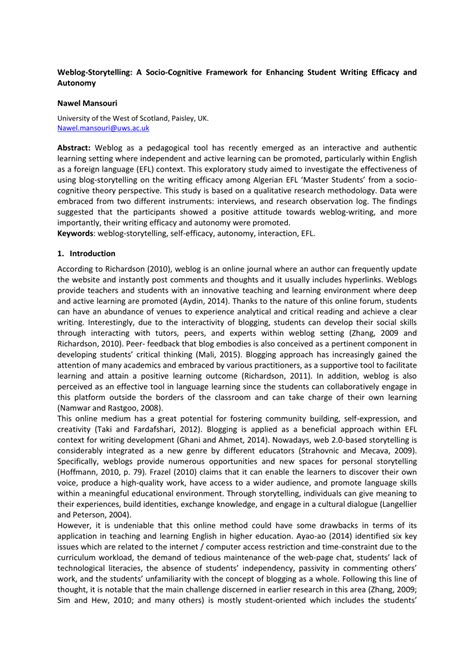 pdf weblog storytelling a socio cognitive framework for enhancing