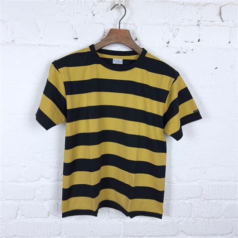 The Flat Head Fn Thb 002 Border S S T Shirt Black Mustard Stuff Official