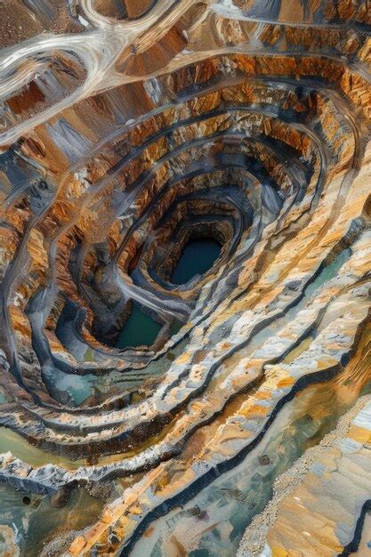 aerial image of a large open pit mine premium ai generated image