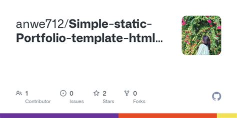 Github Anwe712simple Static Portfolio Template Html Css