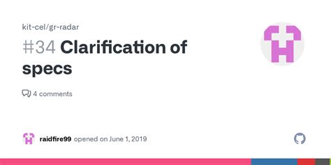 Clarification Of Specs Issue Kit Cel Gr Radar Github