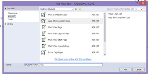asp core angular 2 crud with animation using template pack web