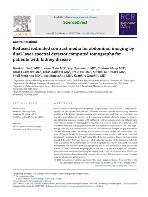 Pdf Reduced Iodinated Contrast Media For Abdominal Imaging By Dual Layer Spectral Detector