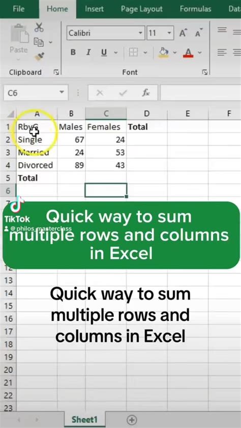Quick Way To Sum Multiple Rows And Columns In Excel Rexcelmemes