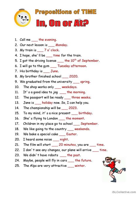 Prepositions of TIME IN ON AT Português PLE apostilas pdf doc