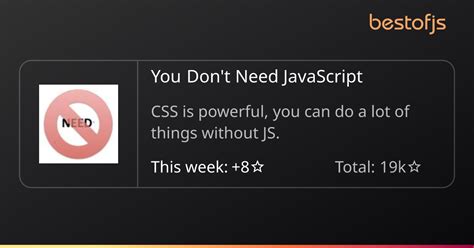 Best Of Js • You Dont Need Javascript