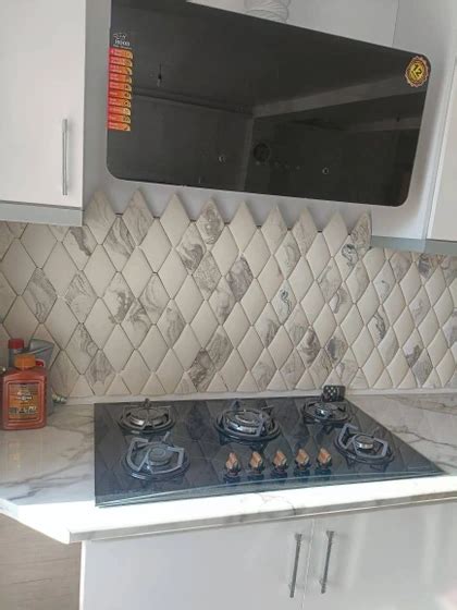 خرید و قیمت طرح لوزی سنگ مصنوعی دیوار پوش سنگ دکوراتیو بین کابینتی ترب