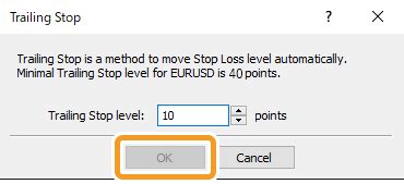 Place Trailing Stop Order MetaTrader User Guide Myforex