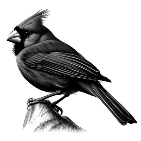 Black And White Cardinal Clipart Logo