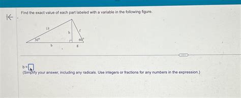 Solved Find The Exact Value Of Each Part Labeled With A
