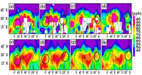 Spatial Distribution Of Co Mixing Ratios Ppb At 16 Km Mipas