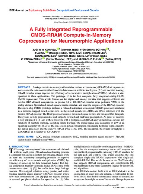 Pdf A Fully Integrated Reprogrammable Cmos Rram Compute In Memory