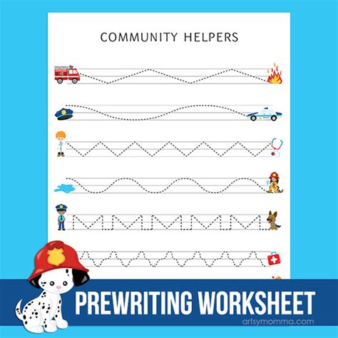 Community Helpers Worksheet Preschool Line Tracing Activity