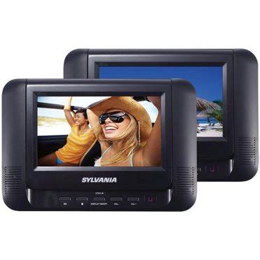 Sylvania 7 Dual Screen Portable Dvd Player For Car With Headrest Mount