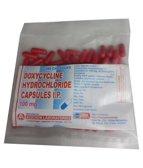 Doxycycline Hydrochloride Loose Capsule Strength 100mg At ₹ 155 Box