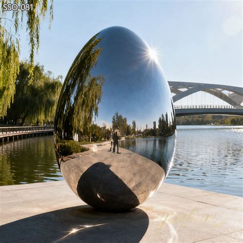 High Polished Modern Metal Egg Sculpture Sso 081